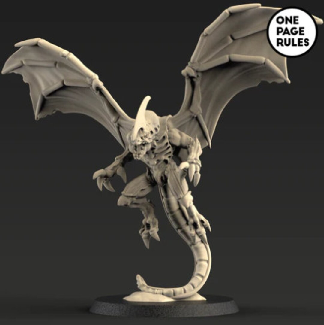 Alien Winged Prime_3d Printed Miniatures Artisans Size - Etsy
