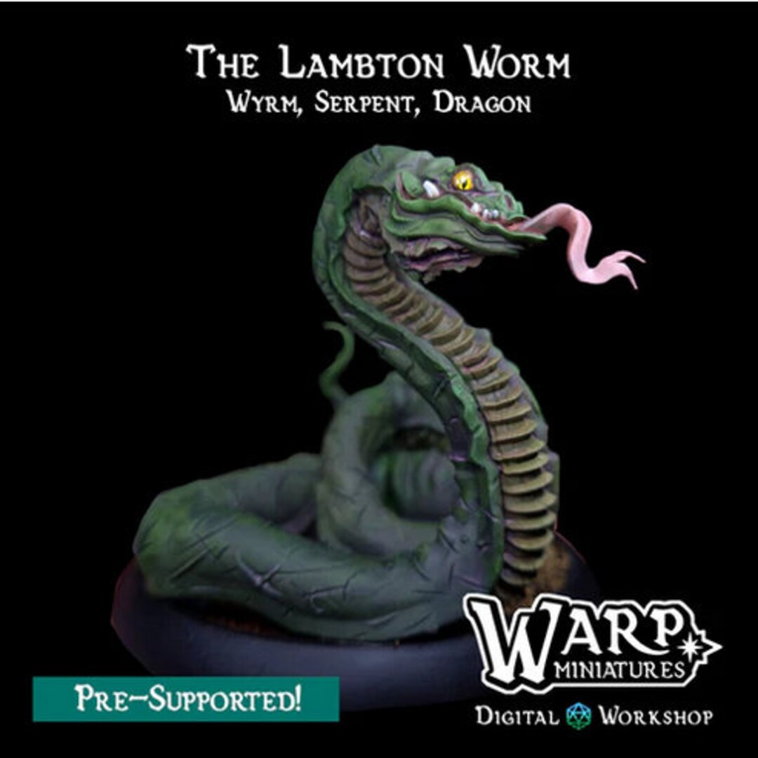 The Lambton Worm 3D Printed Miniatures 8K LCD Artisans - Etsy