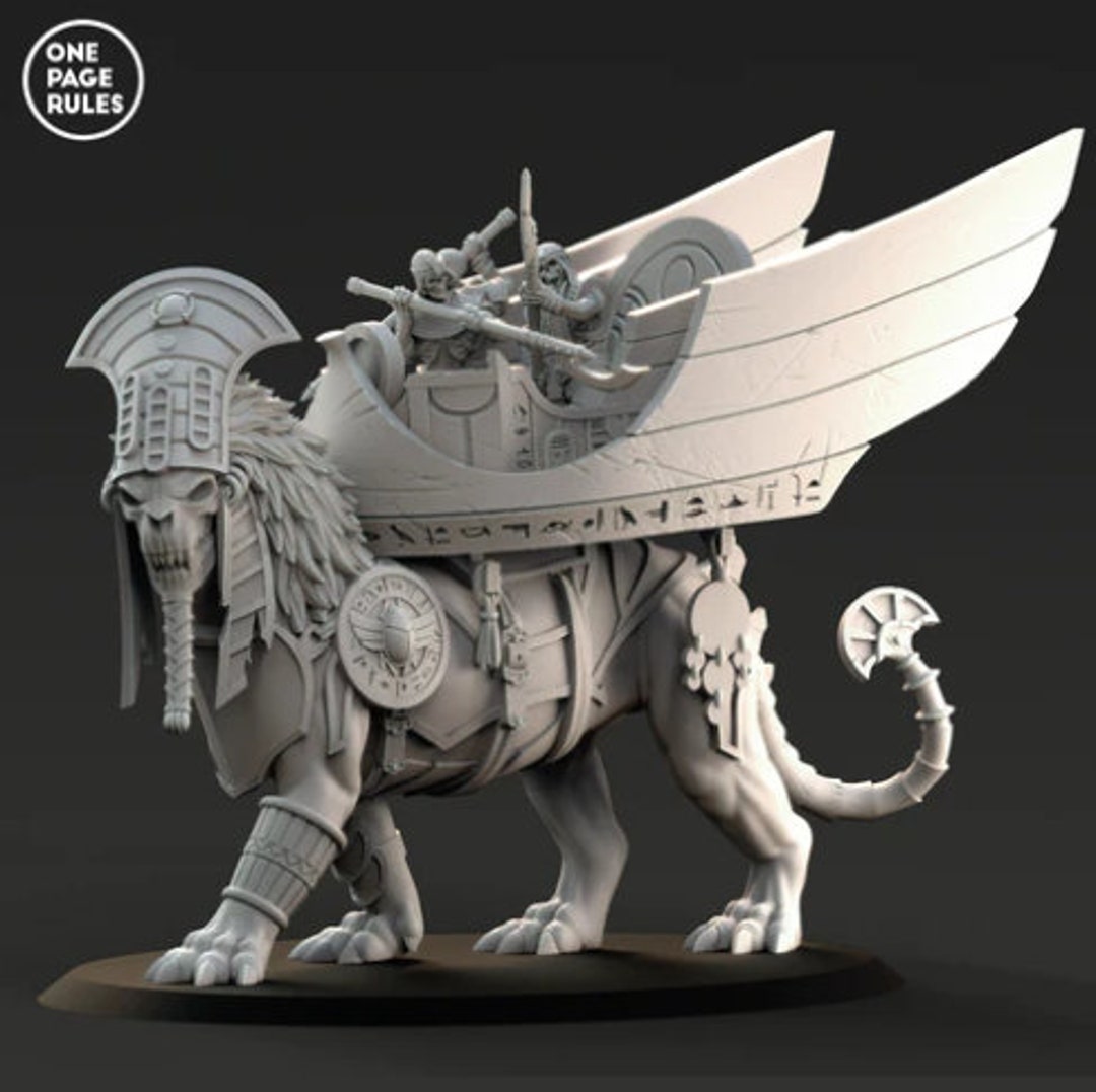 Mummified War Sphinx_3d Printed Miniatures Artisans_size 123x80x31mm - Etsy