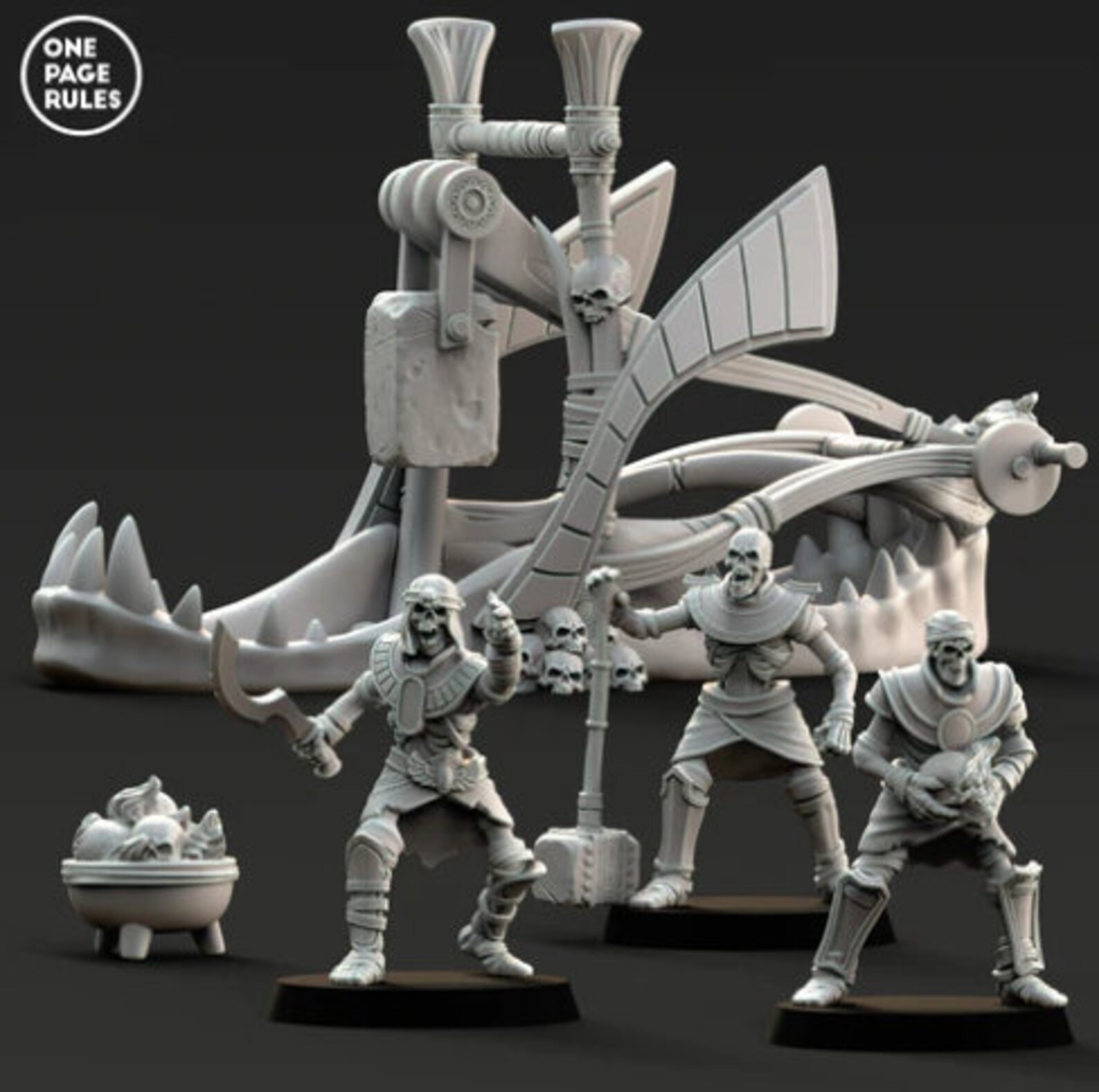 Mummified Skull Catapult_3d Printed Miniatures Artisans - Etsy
