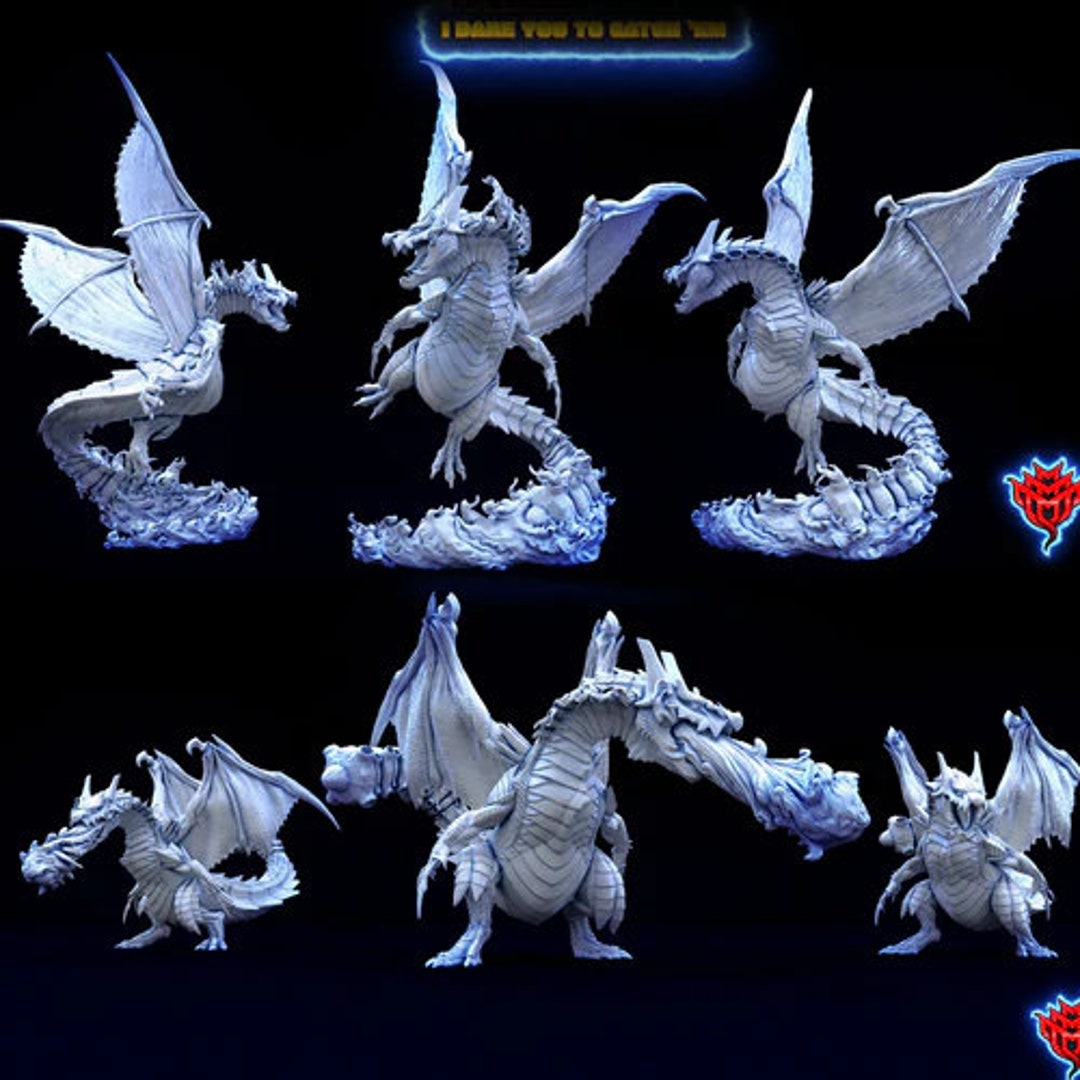 Colossal Inferno Drake all 2 Poses 3D Printed Miniatures 8K LCD ...