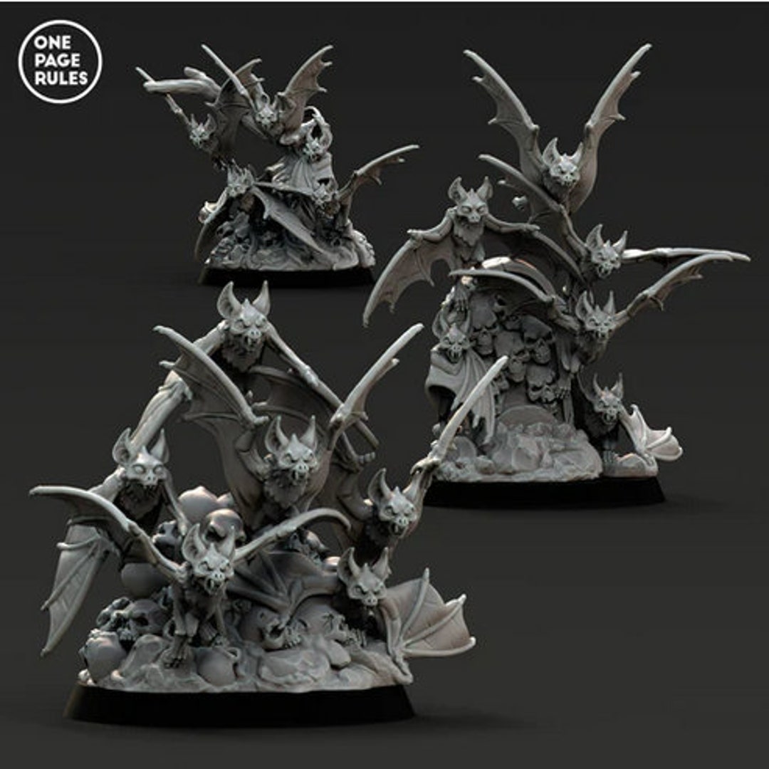 Vampiric Bat Swarms 3 Models 3D Printed Miniatures 8K LCD Artisans ...