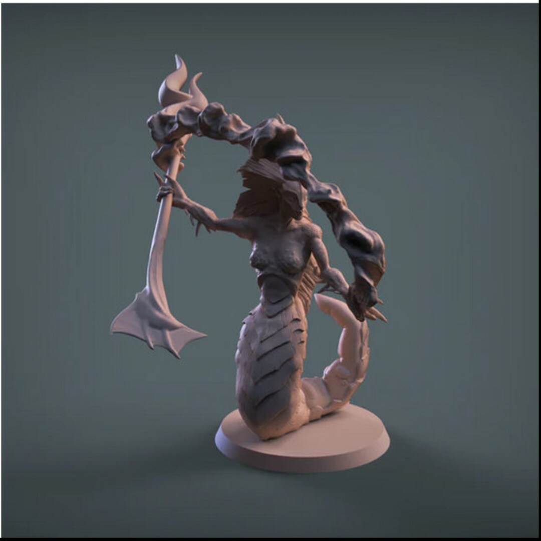 Naga Wizard With Water 3D Printed Miniatures 8K LCD Artisans - Etsy