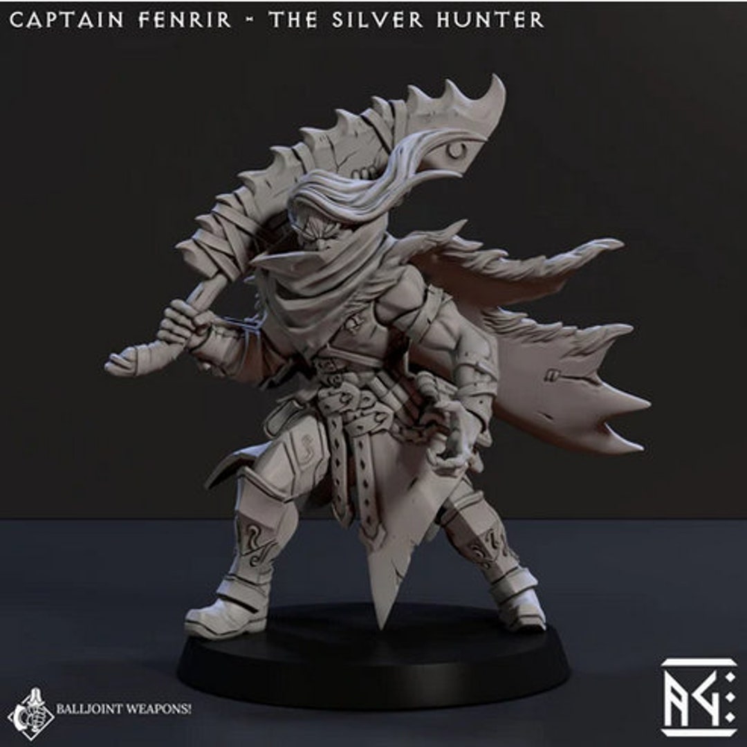 Captain Fenrir the Silver Hunter requiem Demon Hunters 3D Printed ...