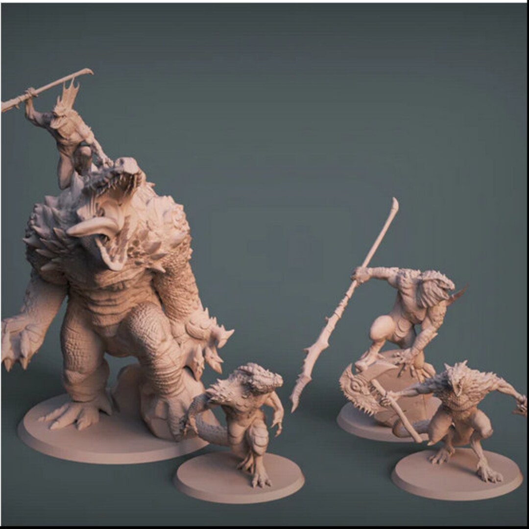 Lizardmen Group 3D Printed Miniatures 8K LCD Artisans - Etsy