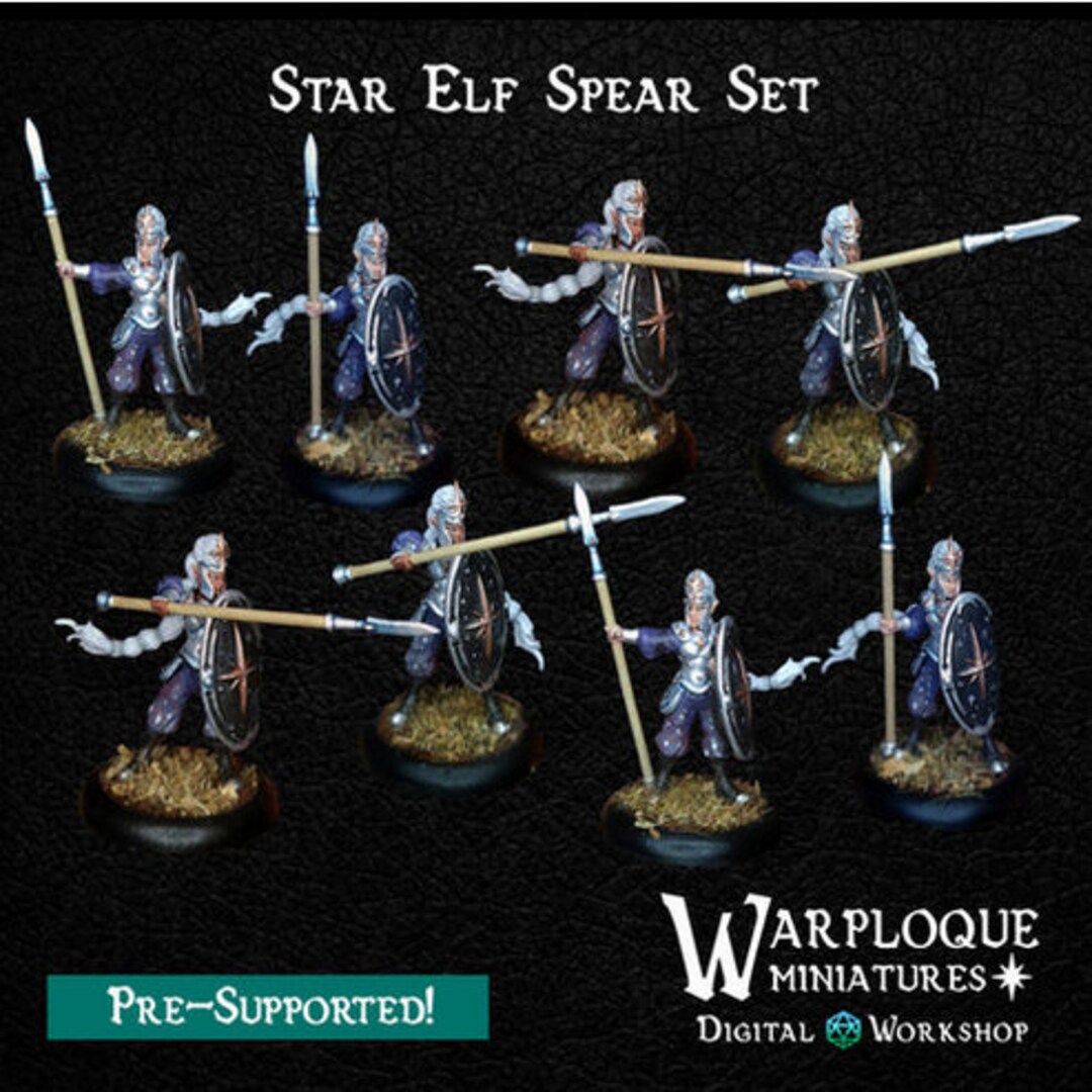 Star Elf Spear Set 3D Printed Miniatures 8K LCD Artisans - Etsy
