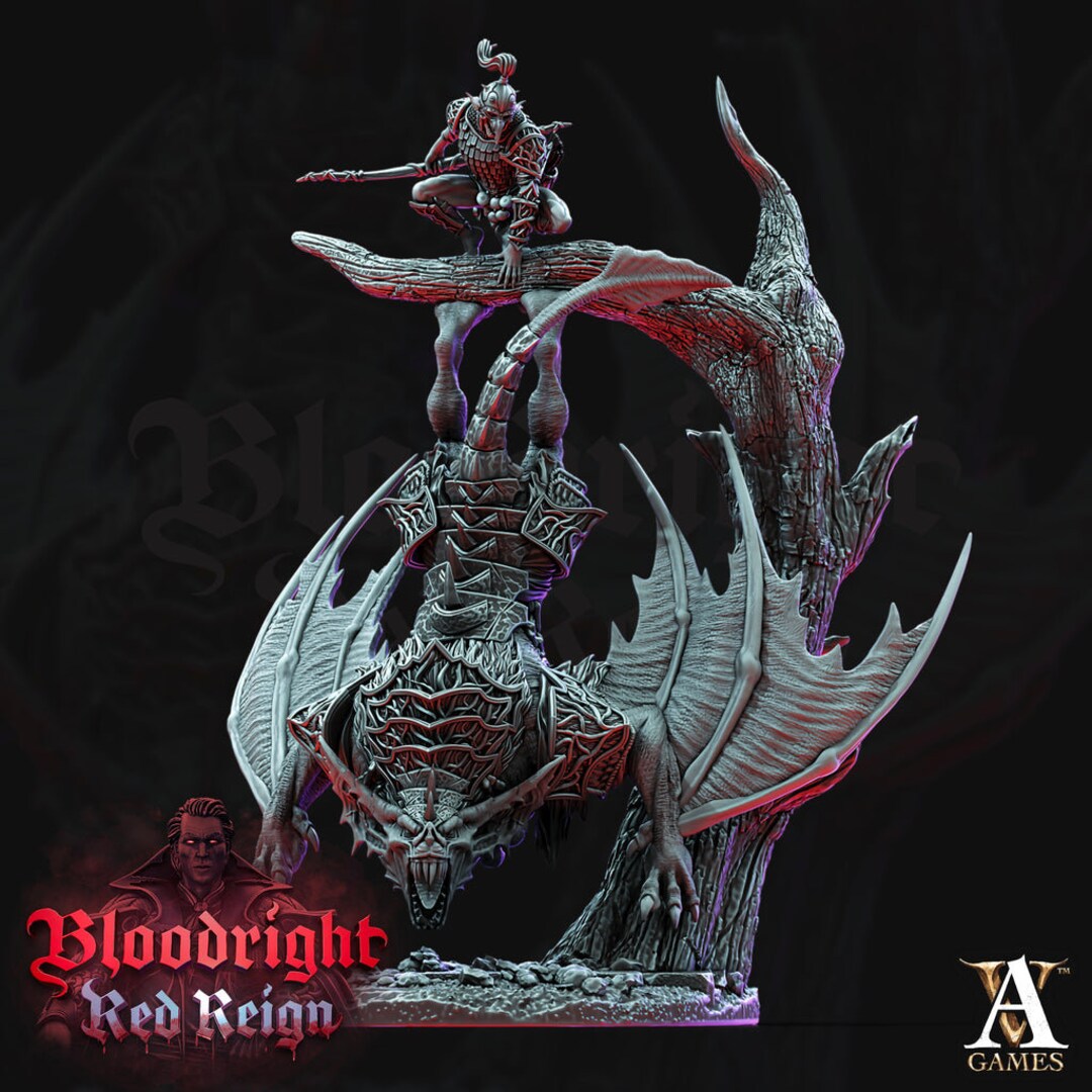 Dire Bat Rider 02 3D Printed Miniatures 8K LCD Artisans - Etsy
