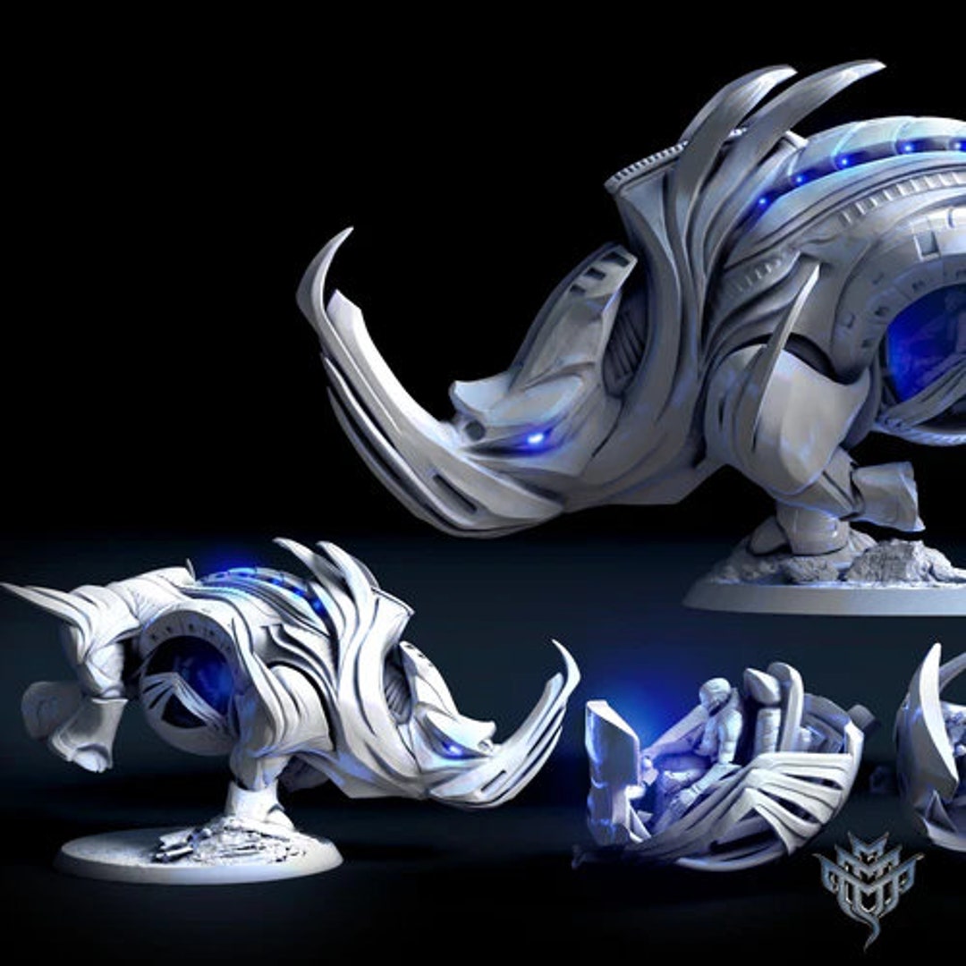 Rhino Control with Belly Pilot 3D Printed Miniatures 8K - Etsy