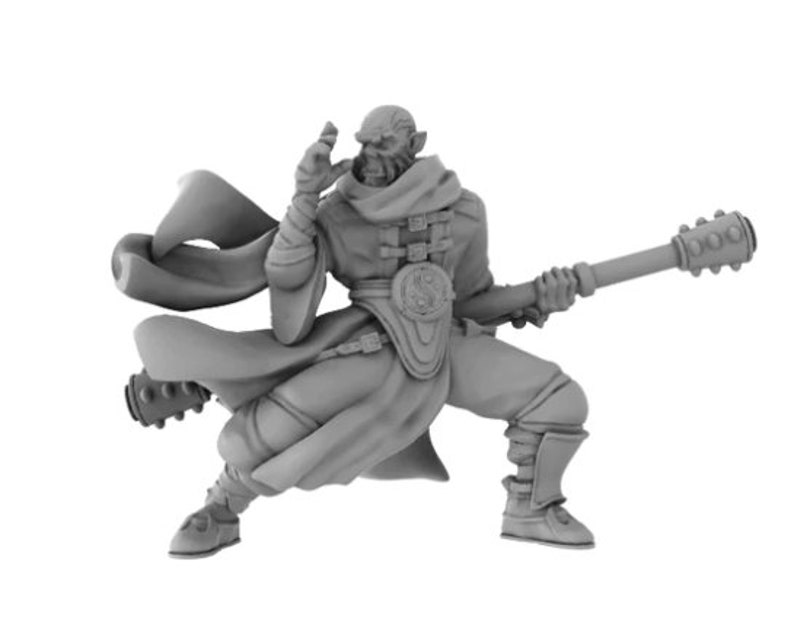 Half Orc Monk Daibo_3d Printed Miniatures Artisans 40.26mm X - Etsy