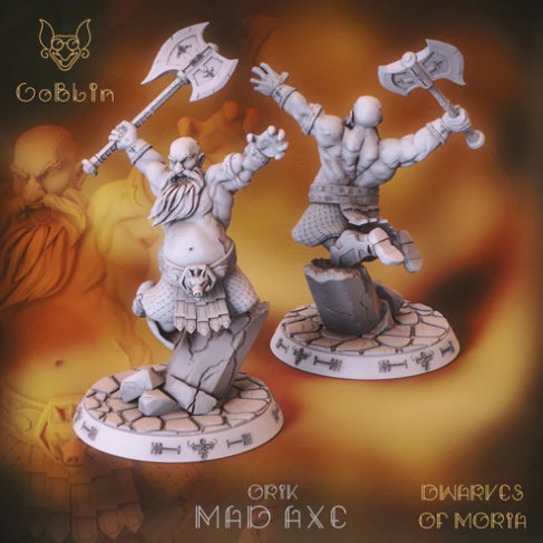 Orik Mad Ax Dwarfs of Moria_3d Printed Miniatures Artisans - Etsy