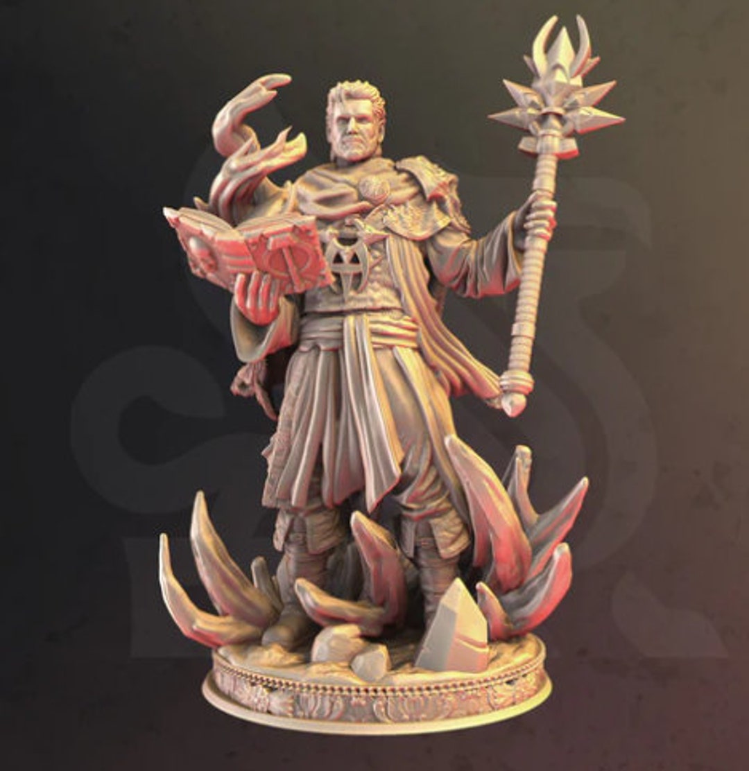 Human Wizard Loremaster Aaron Drafthold_3d Printed Miniatures Artisans ...