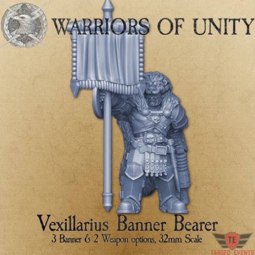 Vexillarius Banner Bearer Warriors of Unity_3d Printed Miniatures 8K ...