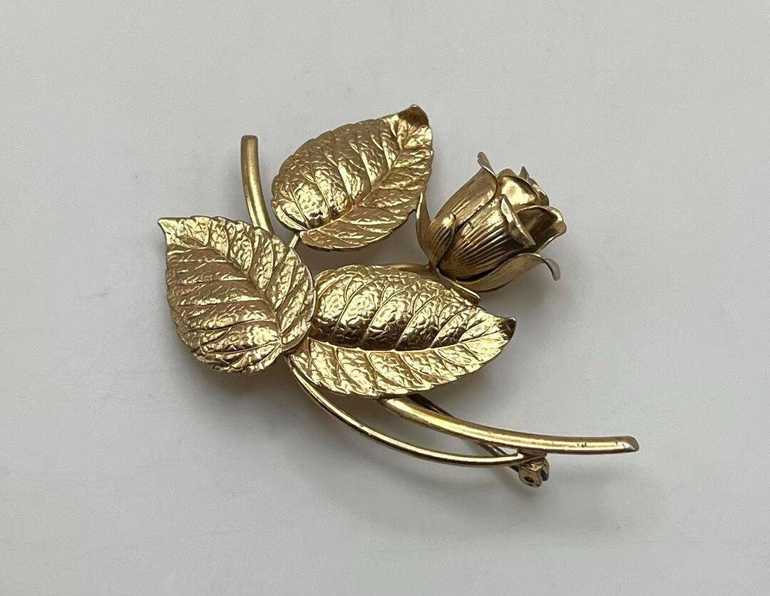 Vintage FORSTNER Sterling Silver Rose Brooch: Gold Vermeil 3D Pin - Etsy