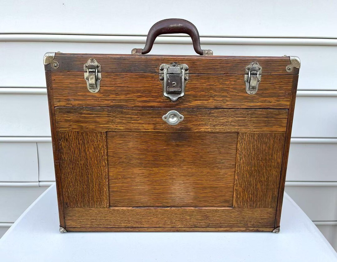Vintage H. Gerstner & Son Oak Wood 11-drawer Machinist Tool Chest Box ...