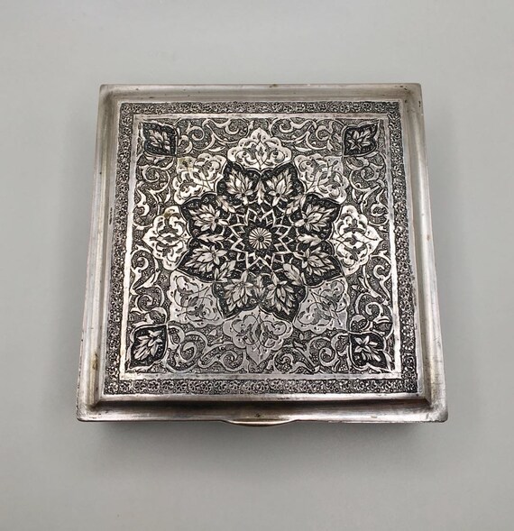 Vintage Fine Sterling Silver Persian Box, Silver Acce… - Gem