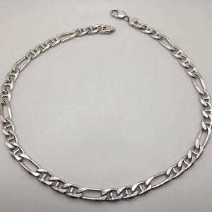 ITALY 925 Sterling Silver Classic Figarucci Chain Heavy Necklace 20 ...