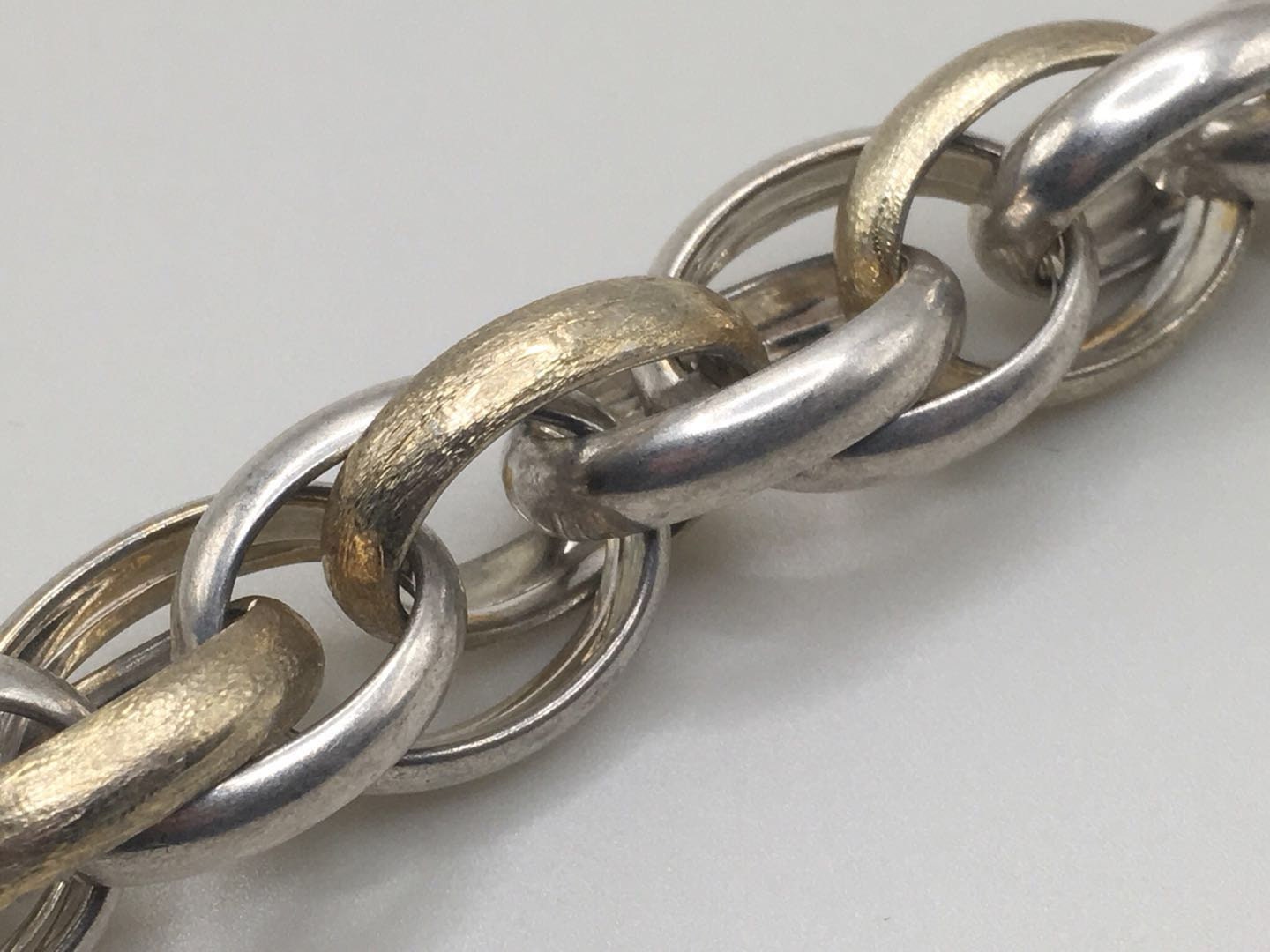 Vintage ITALY 925 Sterling Silver Triple Oval Link and Gold - Etsy