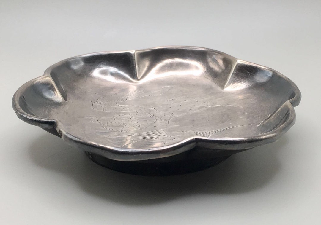 Antique Chinese Pure Silver Engraved Sauce/ Dish - Silver Flatware ...
