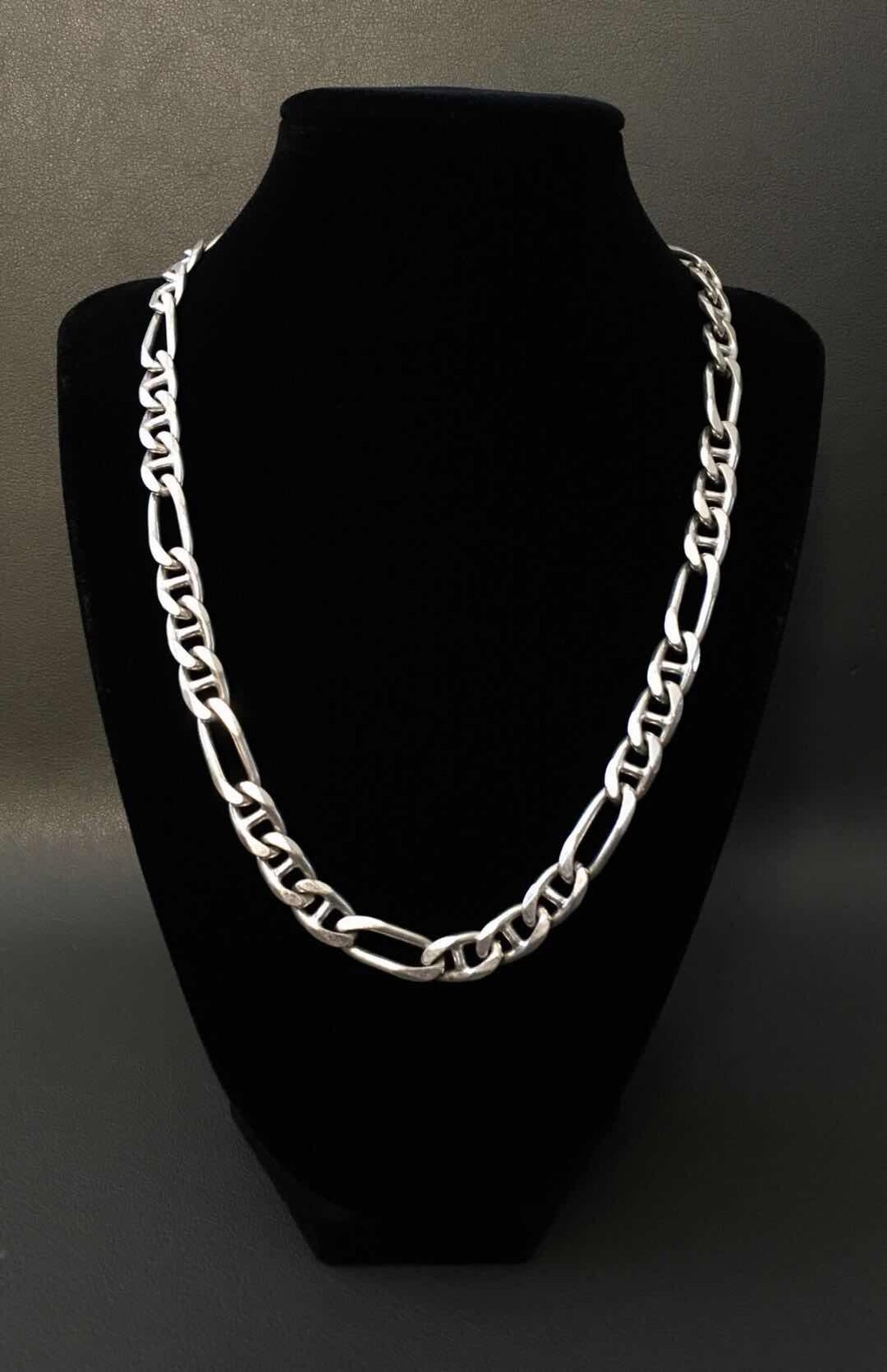 ITALY 925 Sterling Silver Classic Figarucci Chain Heavy Necklace 20 ...