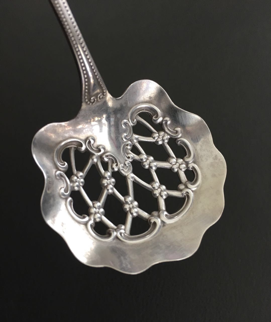 Antique Patternbead 1880 by Whiting Sterling Silver Bon Bon Spoon 4 1/8 ...