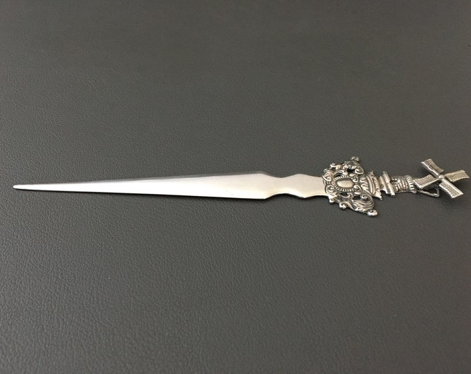 Rare Vintage Dutch 830 Silver Letter Opener/knife With Moving Windmill ...
