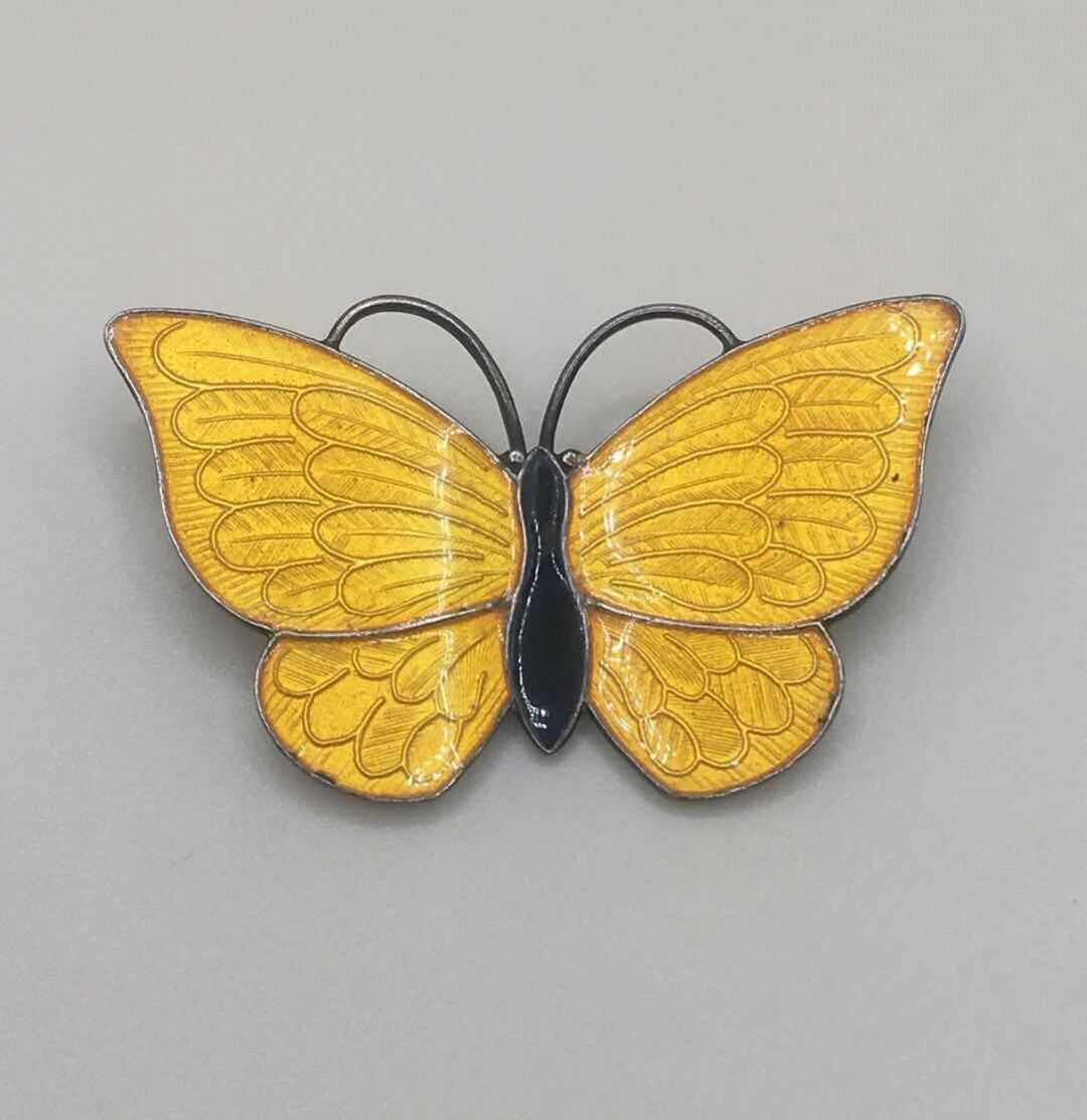 Vintage Denmark Volmer Bahner Sterling Silver Yellow Enamel - Etsy