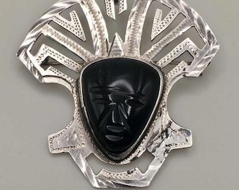 Vintage Mexico 925 Sterling Silver Aztec Mayan Calendar Pin Brooch ...