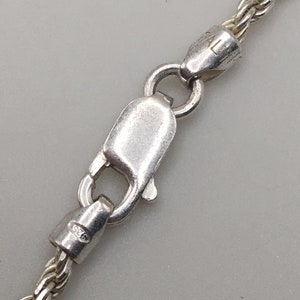 ITALY 925 Sterling Silver Thin Rope Necklace and Larimar Pendant ...