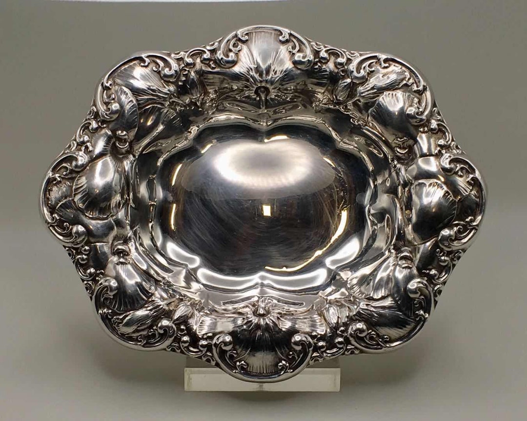 Vintage Floral Series Pattern by Watson Sterling Silver Oval Nut/candy ...