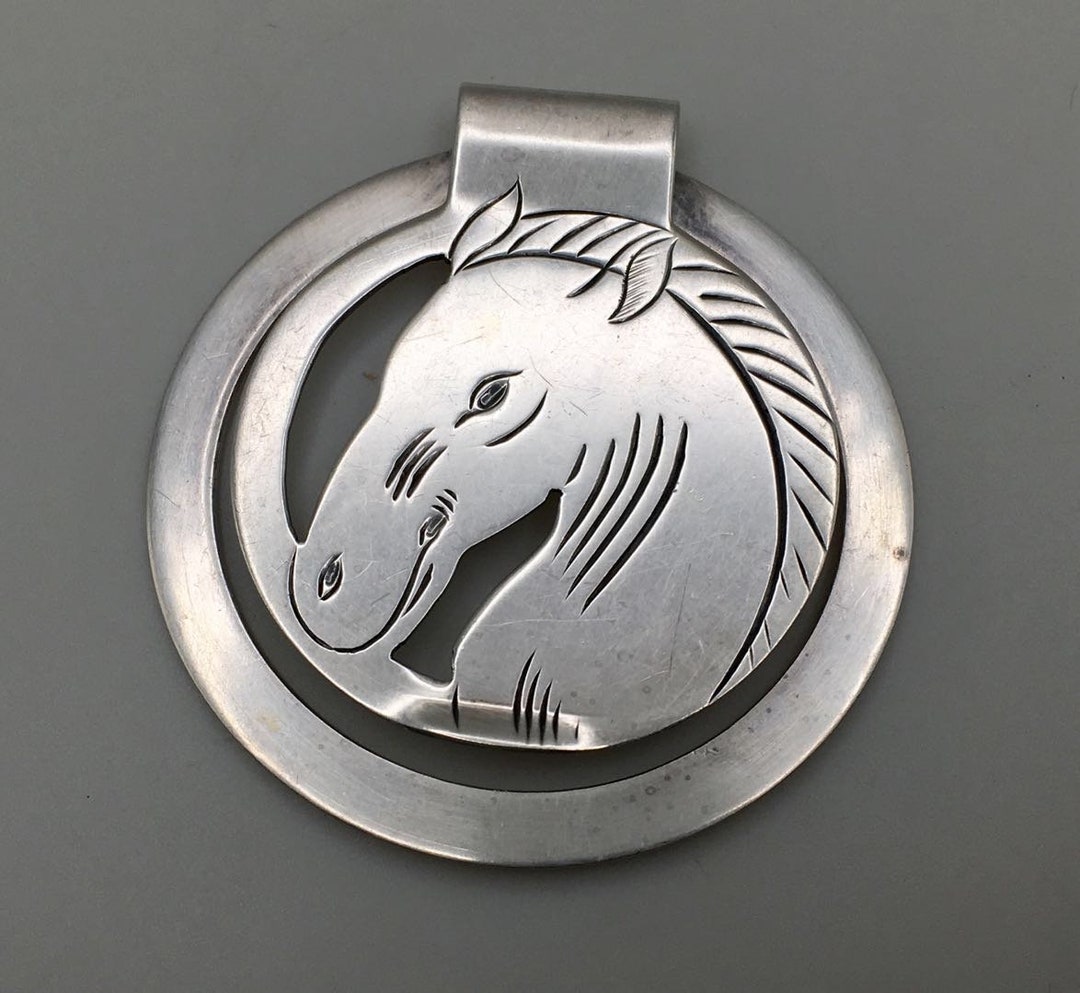Vintage NAPIER Sterling Silver Horse Head Money Clip - Etsy