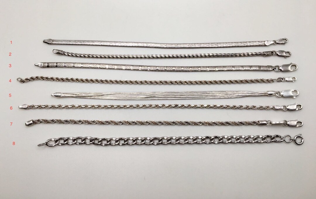 ITALY Vintage Multi Pattern 925 Sterling Silver Link Bracelet silver ...