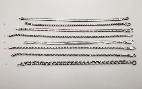 ITALY Vintage Multi Pattern 925 Sterling Silver Link … - Gem