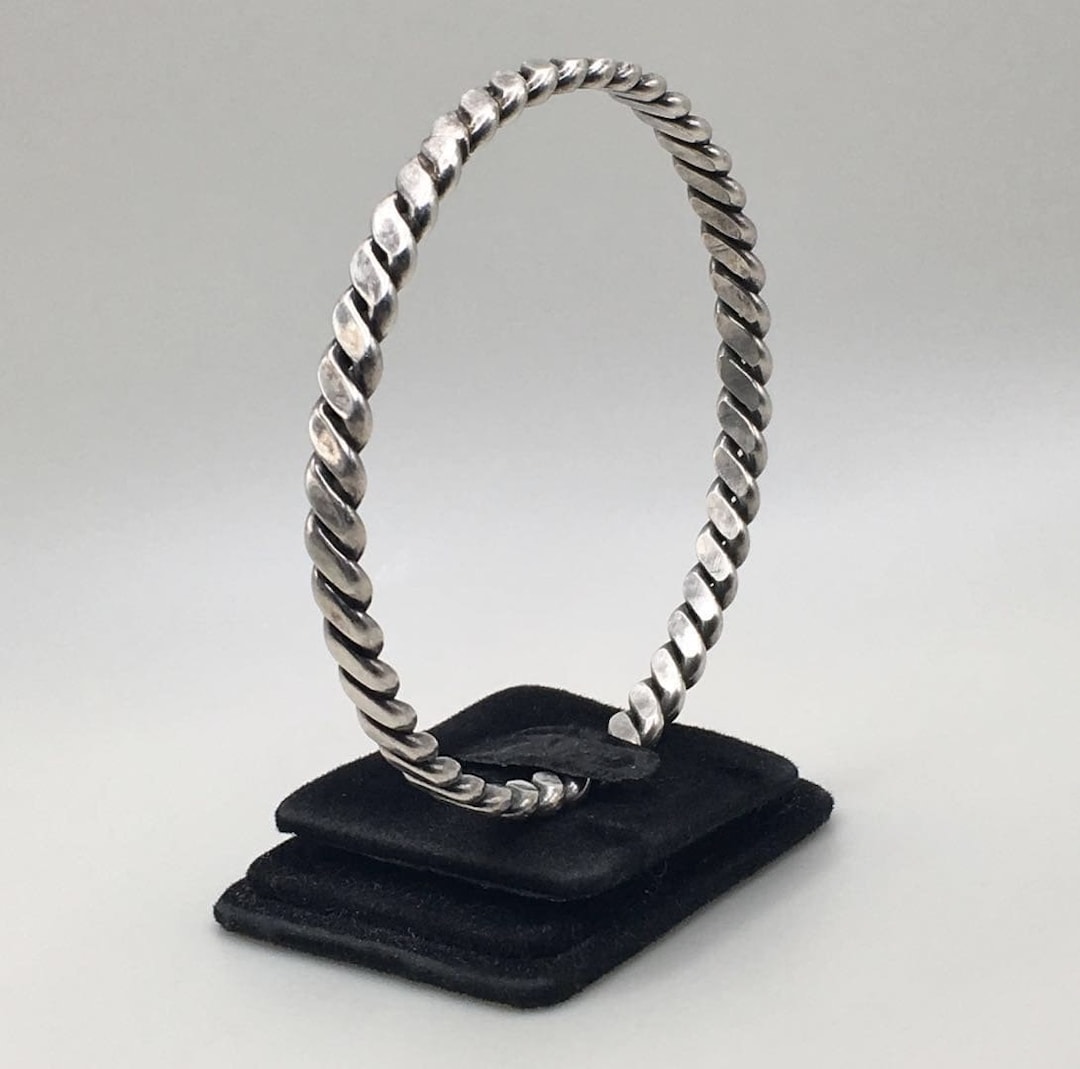 Vintage Sterling Silver Twisted Cable Bangle Bracelet - Etsy