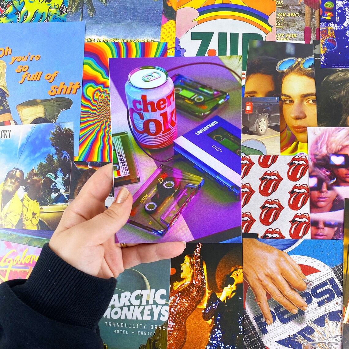 PRINTED Colorfull Retro Wall Collage Kit Retro Wall Collage - Etsy
