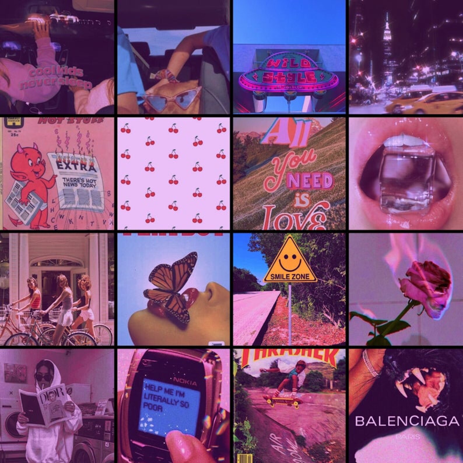 PRINTED Aesthetic İndie Wall Collage Kit Aesthetic Collage - Etsy