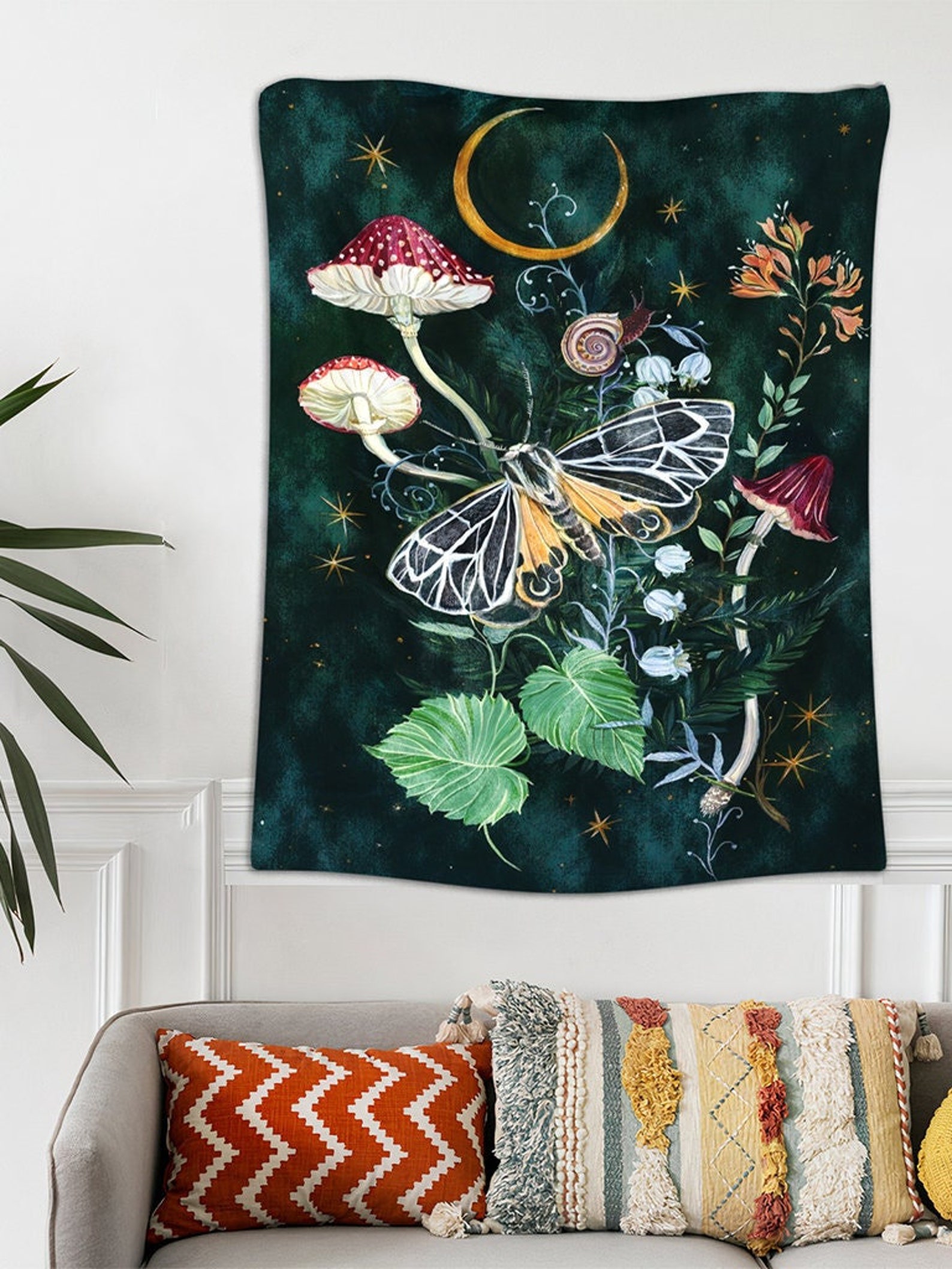 Mushroom Magic Tapestry Tapestry for Bedroom Living Room - Etsy UK