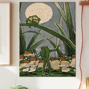 Frog Poster Frog Decor Frog Garden Poster Cottagecore - Etsy