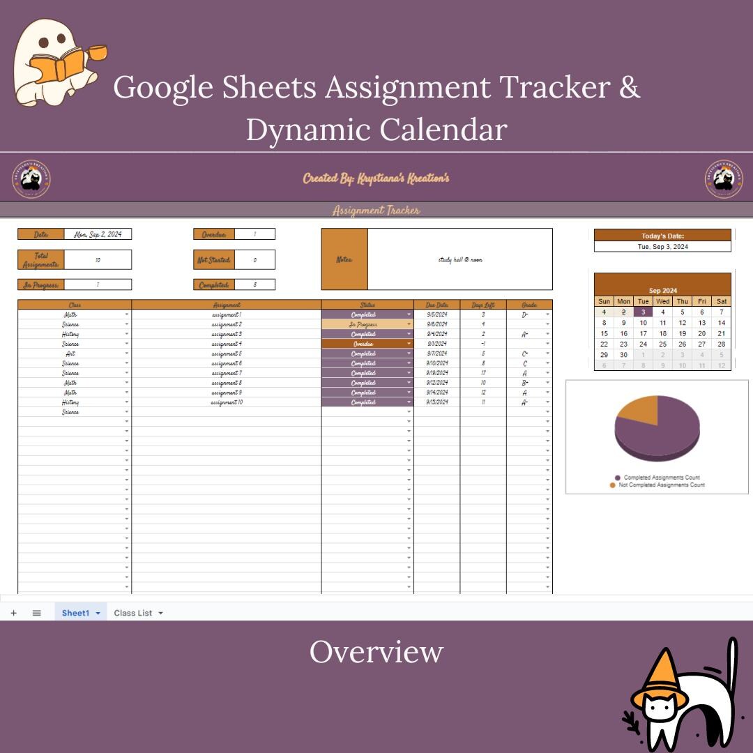 Ultimate Assignment Tracker & Dynamic Calendar – Track up to 125 ...