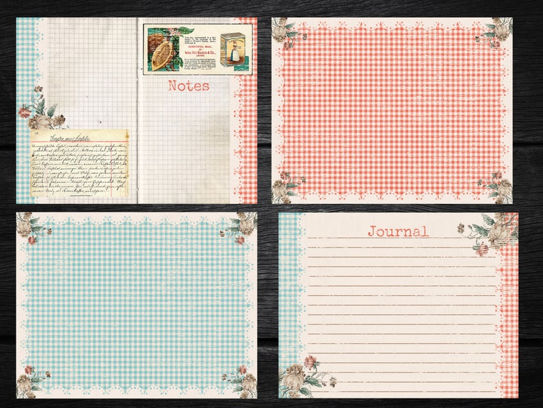 A Little Retro Junk Journal Recipe Kit, Scrapbook, Recipe Card, Retro ...