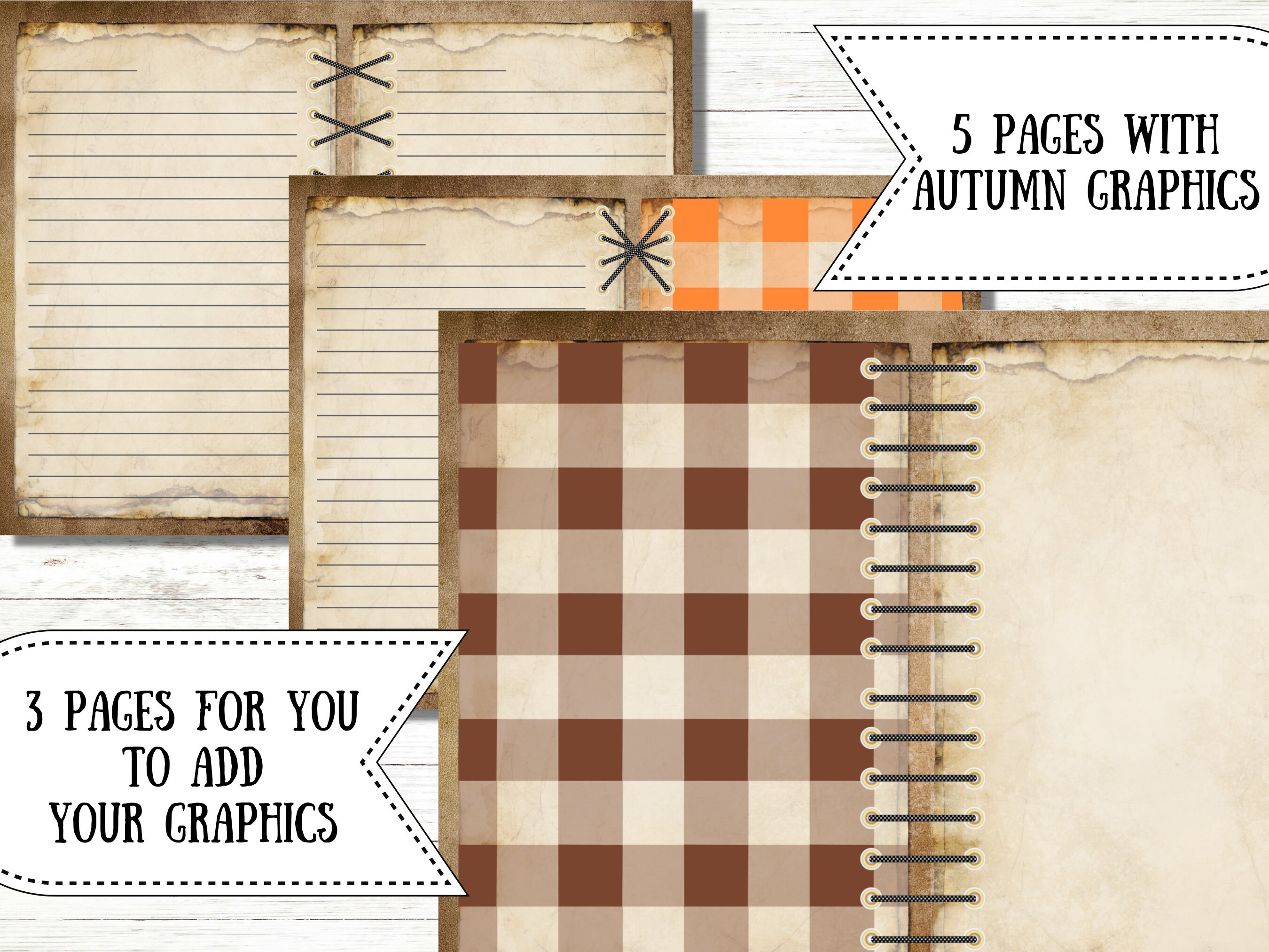 Autumn-junk Journal, Digital Paper, Instant Download, Recipe Sheet ...