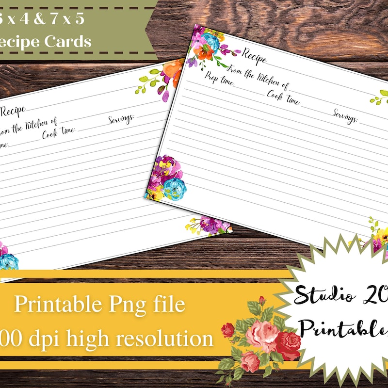 Printable Recipe Cards - Etsy