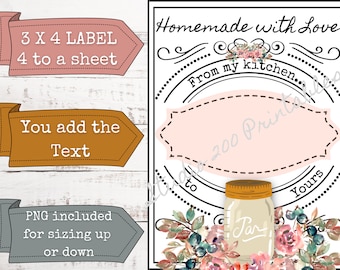Farmhouse Canning Labels: DIY Mason Jar Gift Tags (digital Download) - Etsy