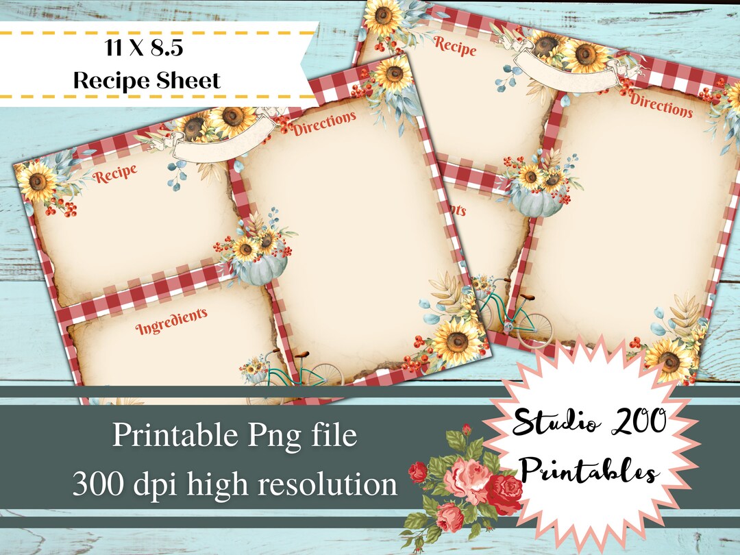 Pioneer Woman Inspired Recipe Sheets, Farmhouse Design, Instant ...