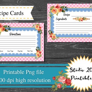 Pioneer Woman Inspired Recipe Cards: Farmhouse Floral Design (digital ...