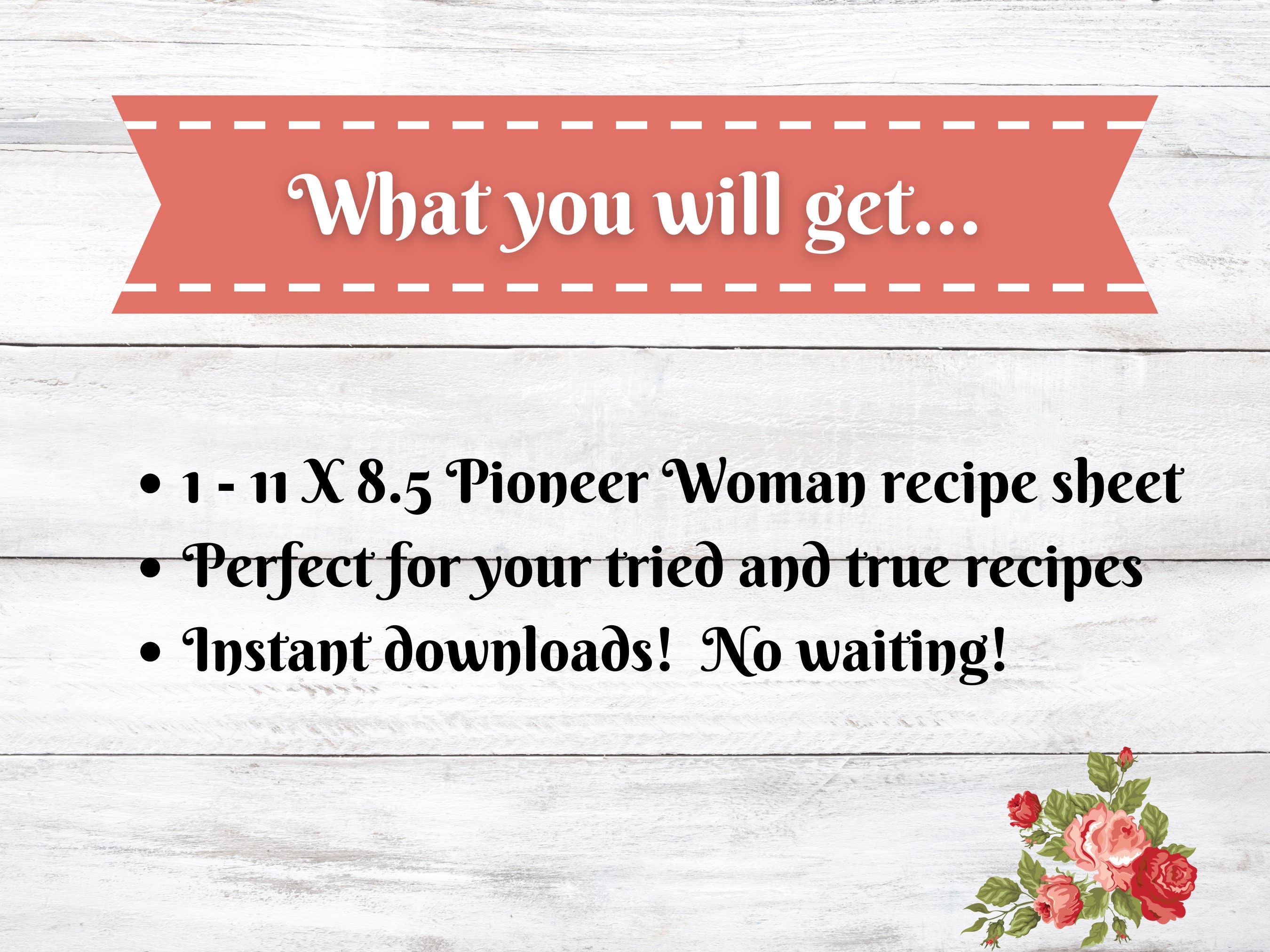 Pioneer Woman Inspired, Recipe Sheets, Farmhouse Design, Instant ...