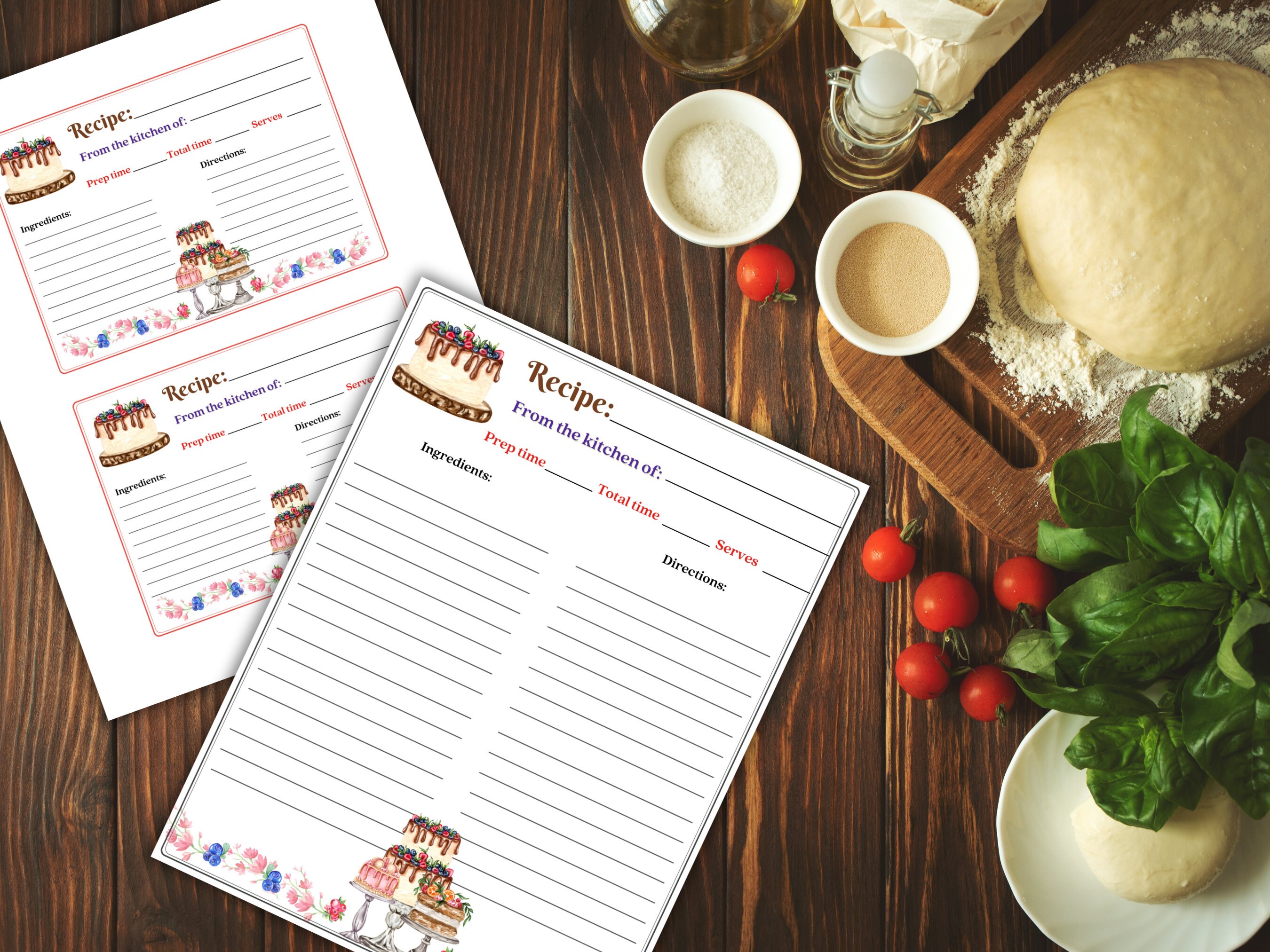 Sweet Delights Recipe Cards Cake and Pastry Inspired Recipe Cards ...