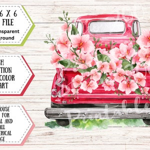 Red Vintage Truck Farmhouse Design Png File With a Transparent ...