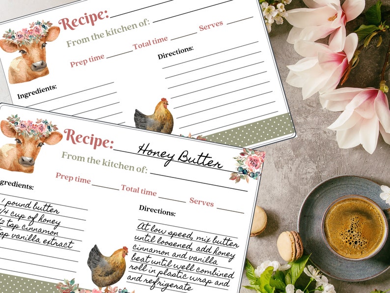 Recipe Card Farmhouse Design Pioneer Woman Inspired - Etsy
