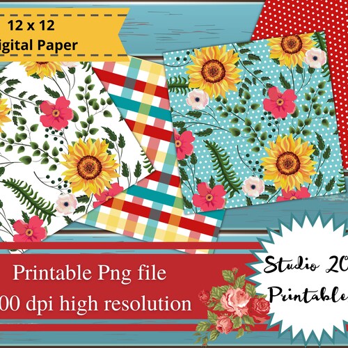 Pioneer Woman Inspired Digital Paper Digital Scrapbook Paper - Etsy
