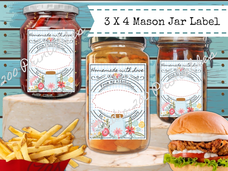 Farmhouse Canning Labels: DIY Mason Jar Gift Tags (digital Download) - Etsy